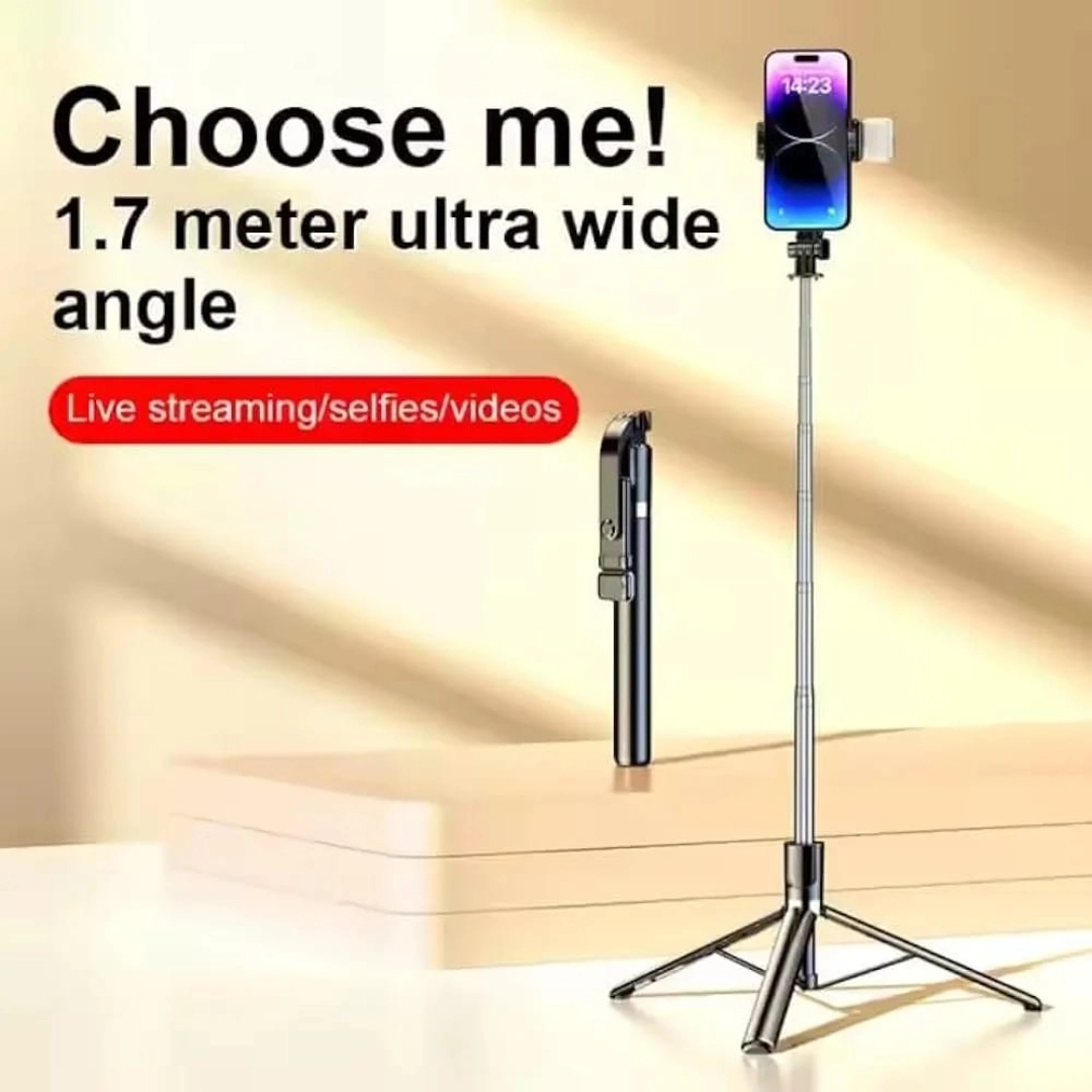 R1Sl Premium Selfie Stick Tripod, 180 Cm Extendable, 3 Step Led Light ...