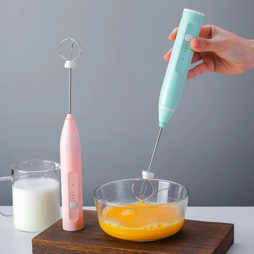 Household Electric Milk Foamer Rechargeable Handheld Cake Baking ...
