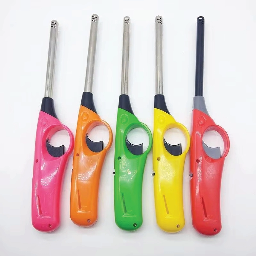 Kitchen gas lighter, plastic refillable electronic press button lighter ...