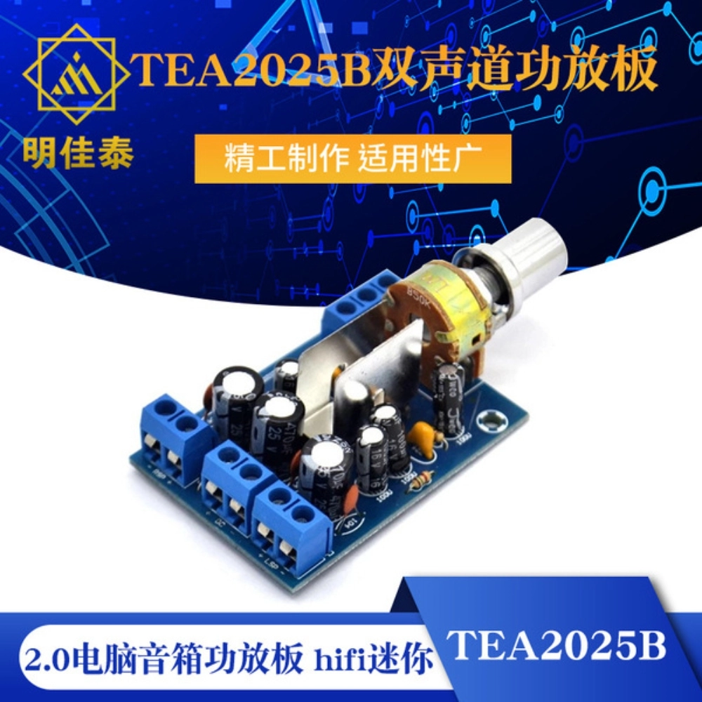 TEA2025B Double Sound Port Plate 2.0 Computer Speaker Port HiFi Mini ...