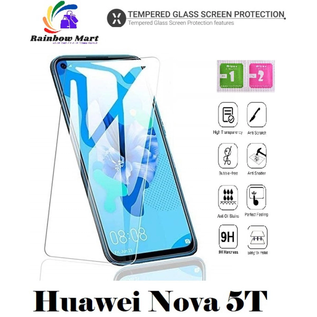 Huawei Nova 5T Tempered Glass Screen Protector 9H Hard 2.5D- Transparent