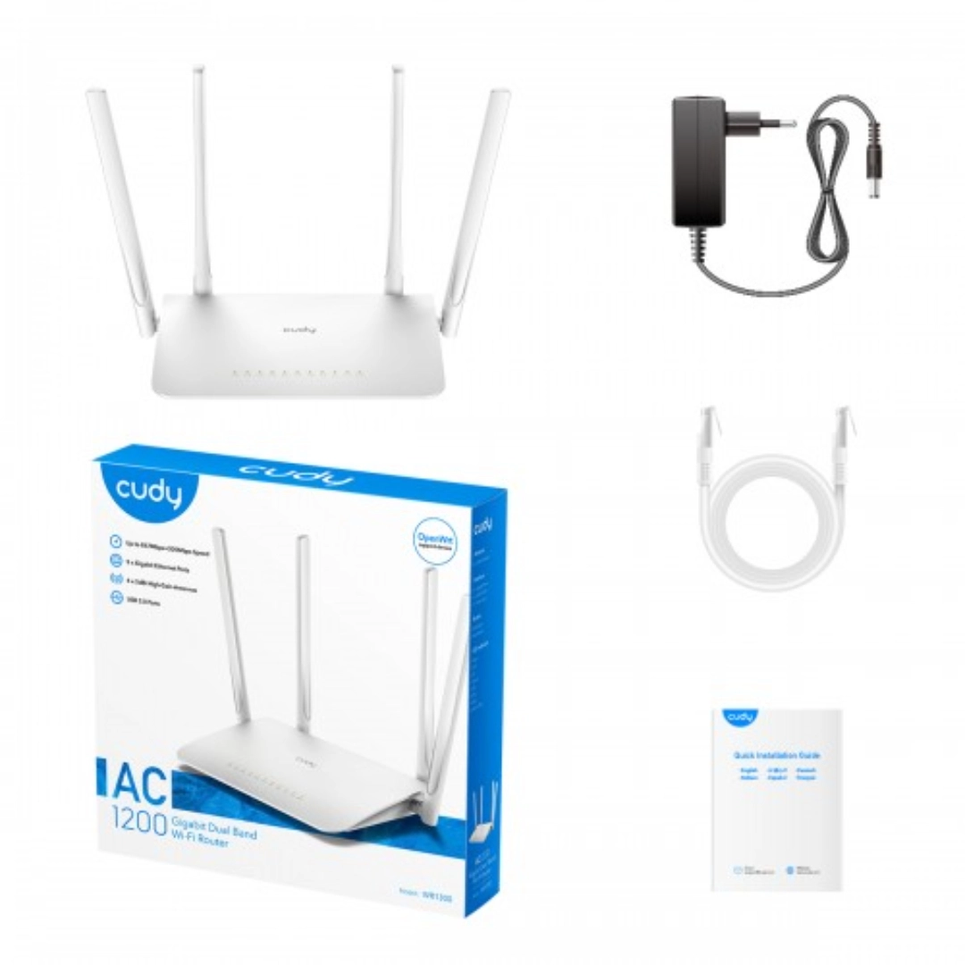 CUDY WR1300 AC1200 , Dual Core CPU Gigabit Dual Band Wi-Fi Router