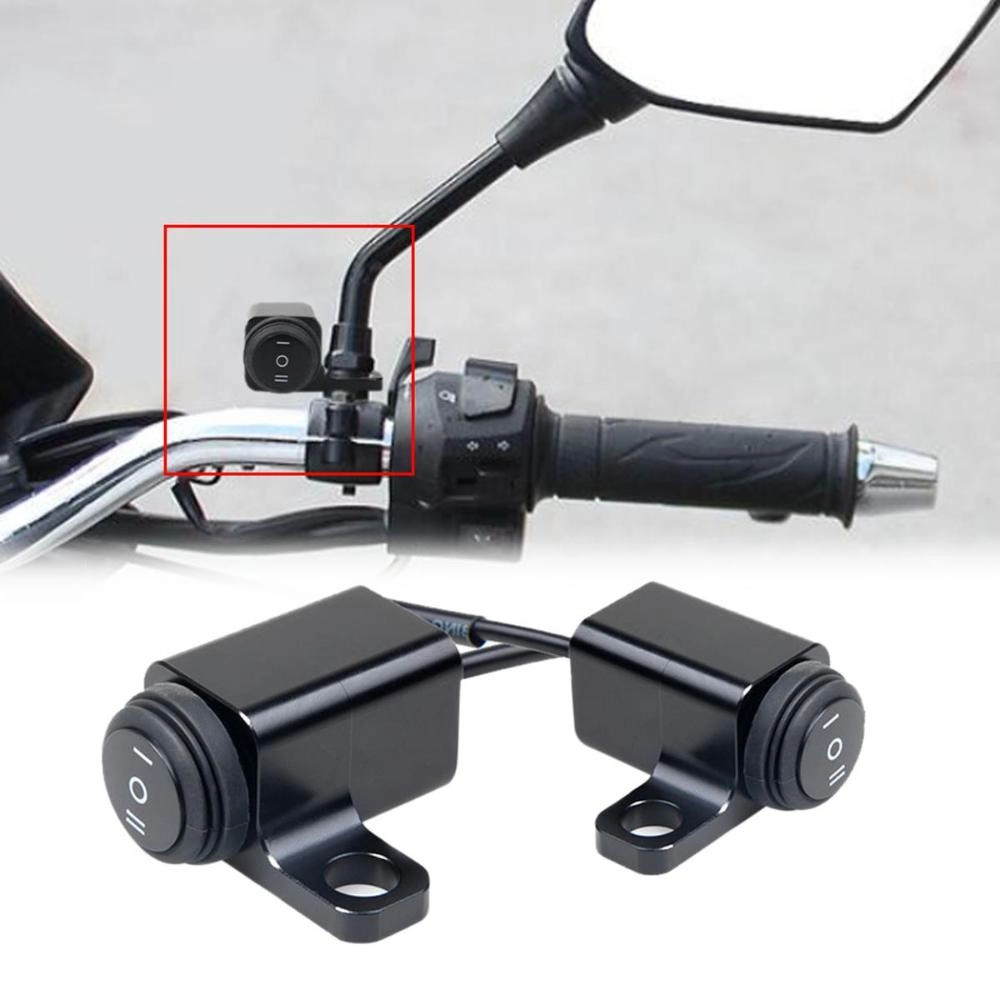 Motorcycle Waterproof Aluminium Alloy Switches 25mm Handlebar Headlight ...