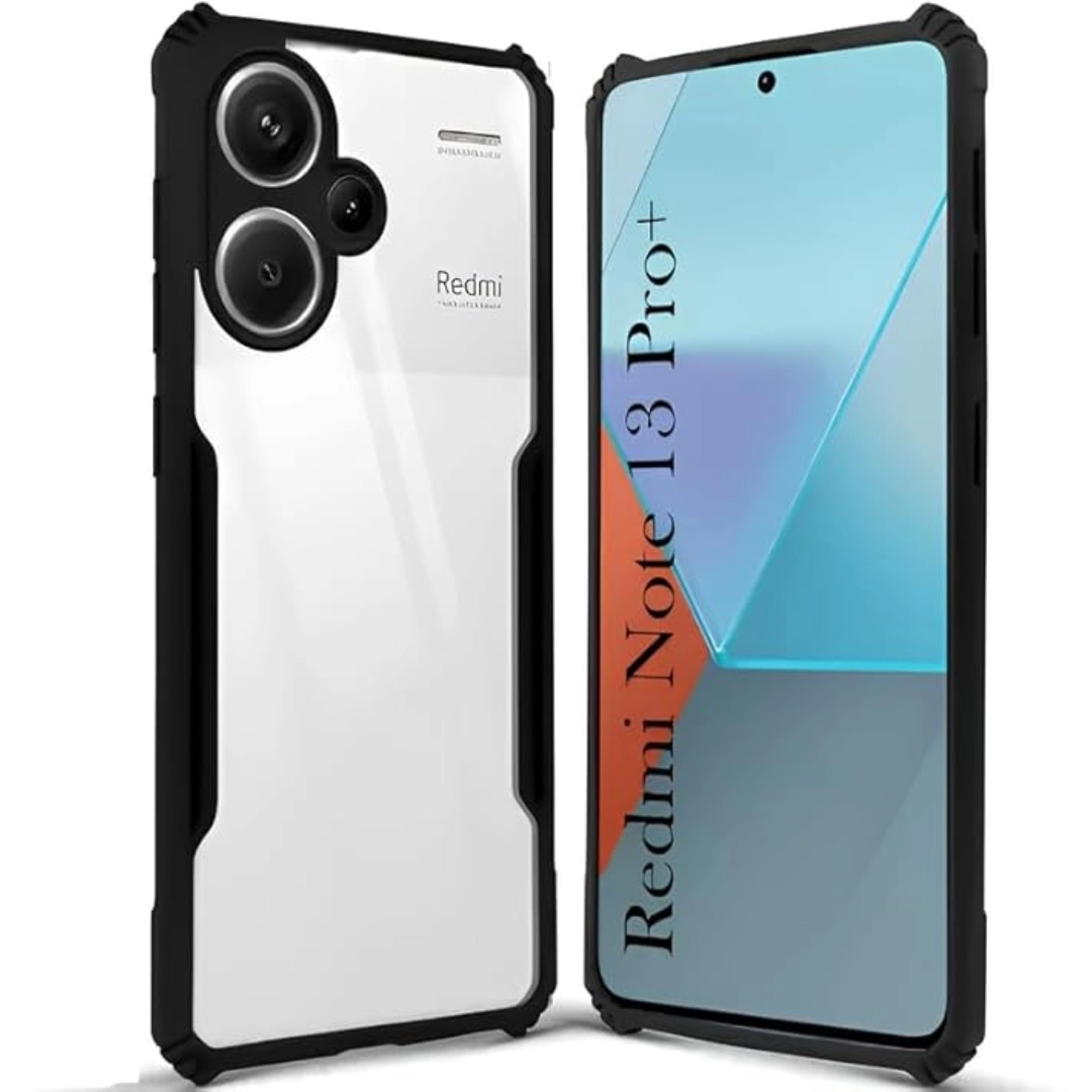 Xiaomi Redmi Note 13 Pro Plus Protective Black Border Crystal Clear ...