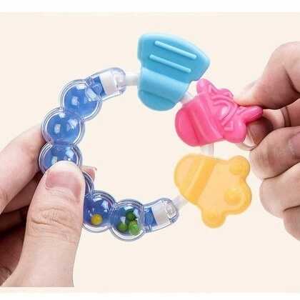 Jhunjhuni Ring Shape Silicone Rattle Teethers for Baby - 1Ps [Color as ...