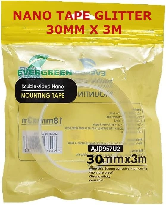Ever Green Transparent Glitter Double Sided Nano Mounting Tape 30mm*3m