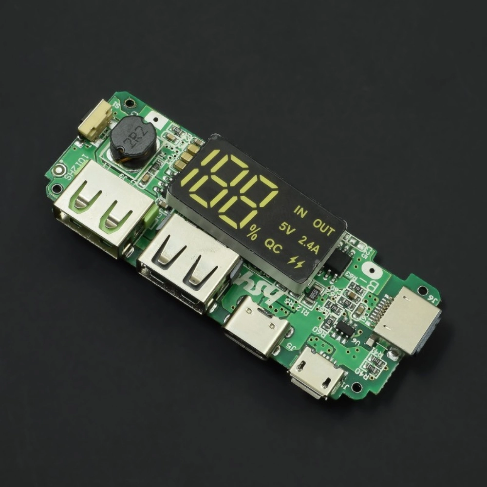 Type C/ Micro/ Lightning USB Supported Dual Output 5V 2.4A LED Display ...
