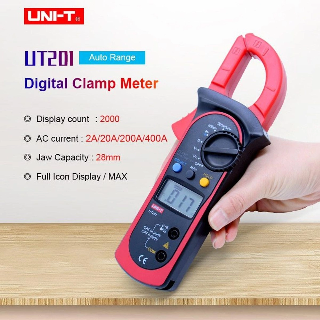 UNI-T UT201 Digital Clamp Meter true RMS sensing, auto-ranging ...