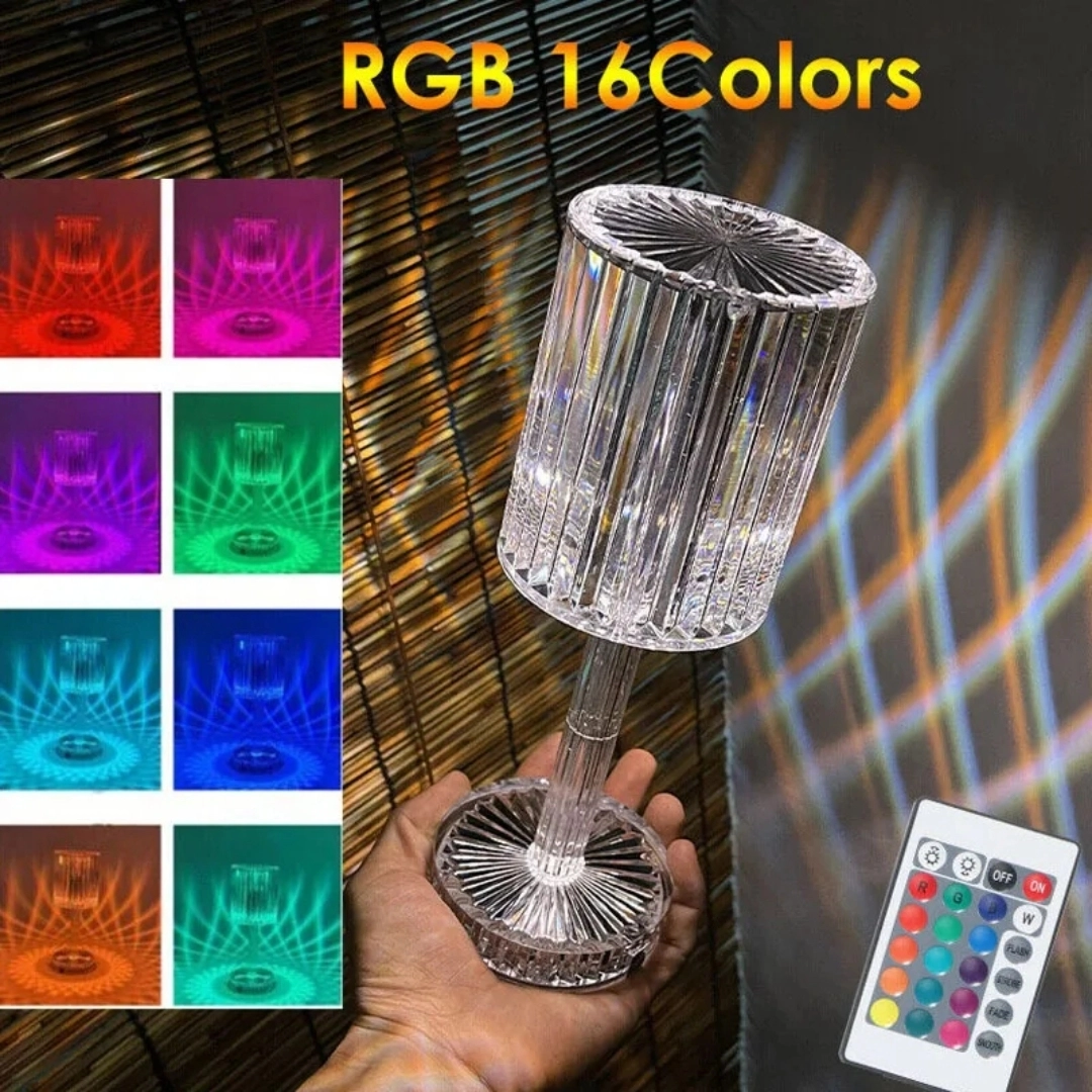 Crystal Table Lamp Gatsby Crystal Lamp 16 Color Changing Rechargeable ...