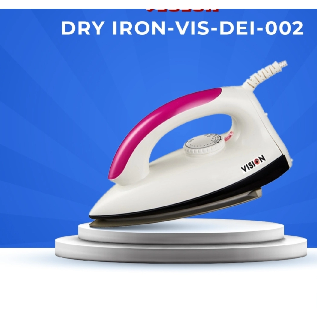 Vision Dry Iron Model Vis-Dei-002 Non-Sticky Coating Sole Plate ...