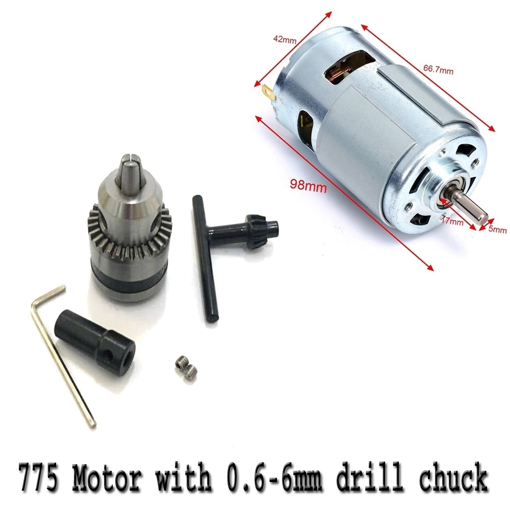 RS-775 Motor 12Volt DC 21000RPM, with drill chuck 0.6-6mm with ...