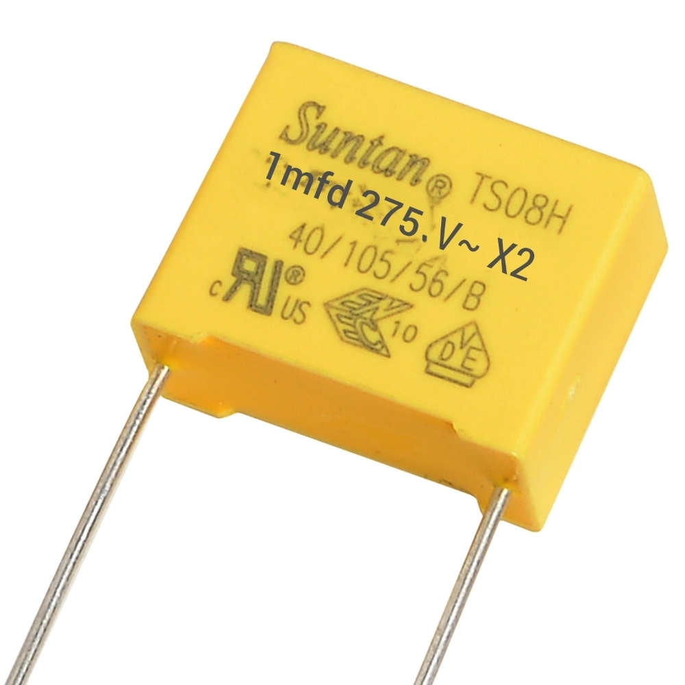 2Pcs 275v 105k 1Mfd Metalized Polypropylene film Capacitor Class X2