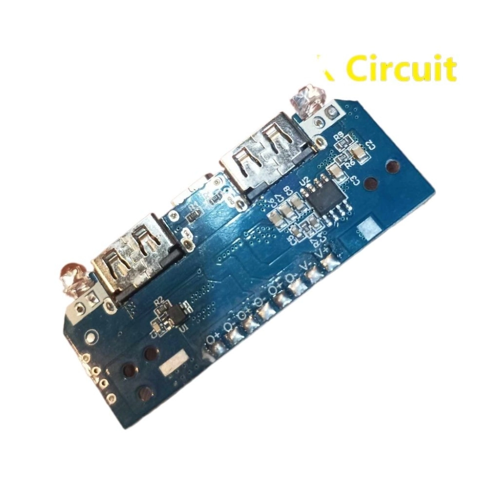 BLUE Type C Power Bank Circuit With LED Indicator & LED Light Input 5V ...