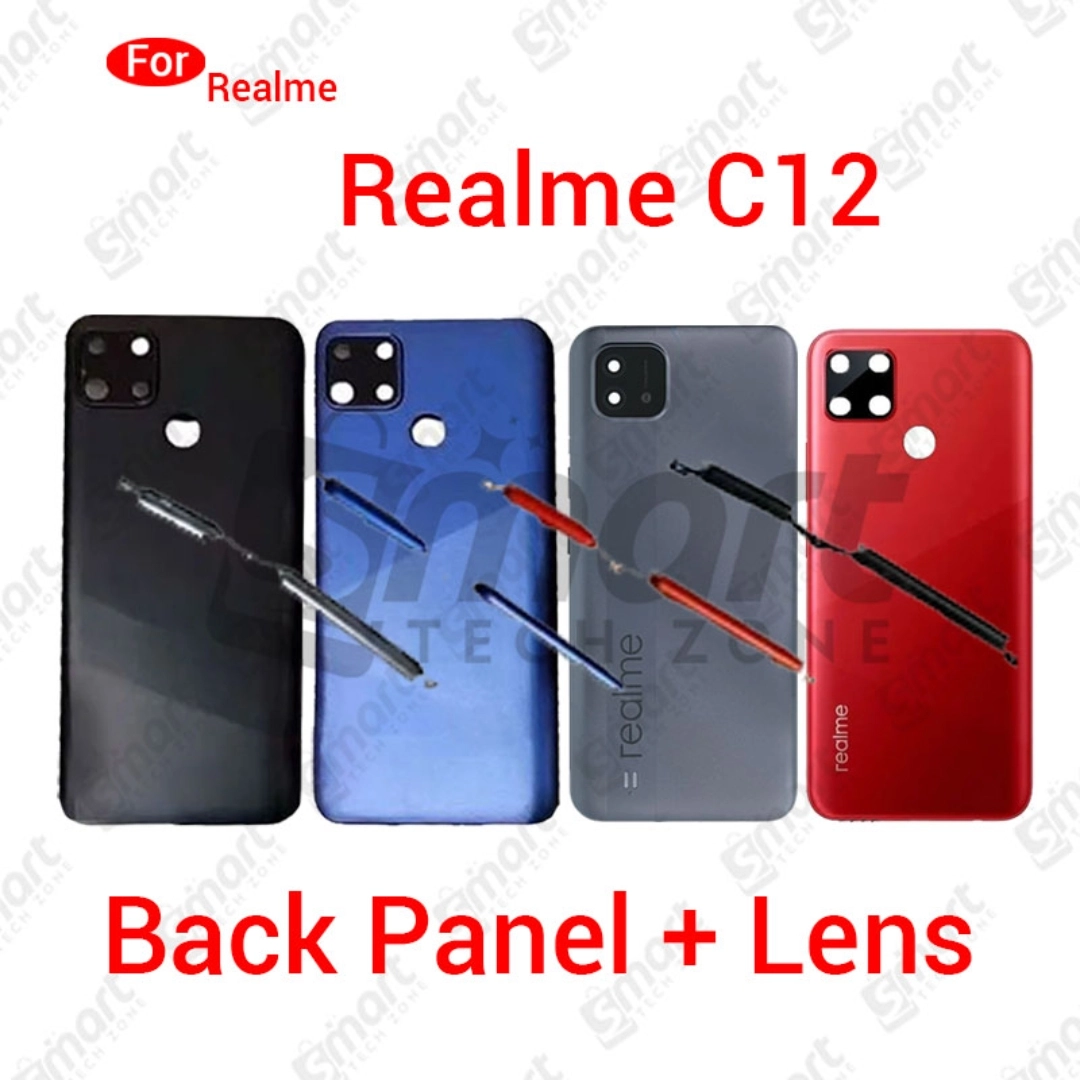 Realme C12 Back Panel/Backshell/ Casing + Camera Lens + Side Buttons ...
