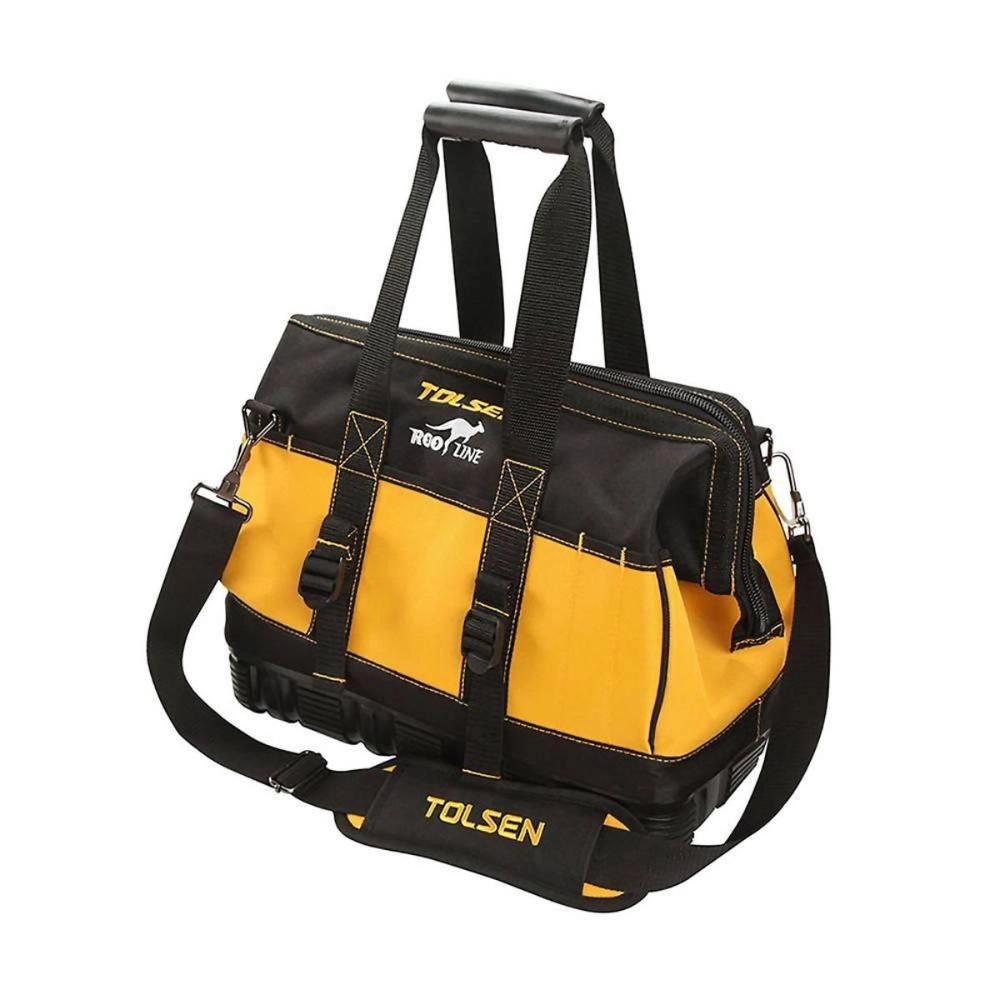 TOLSEN 16" Tool Bag Industrial Rigid Frame with Adjustable Shoulder ...