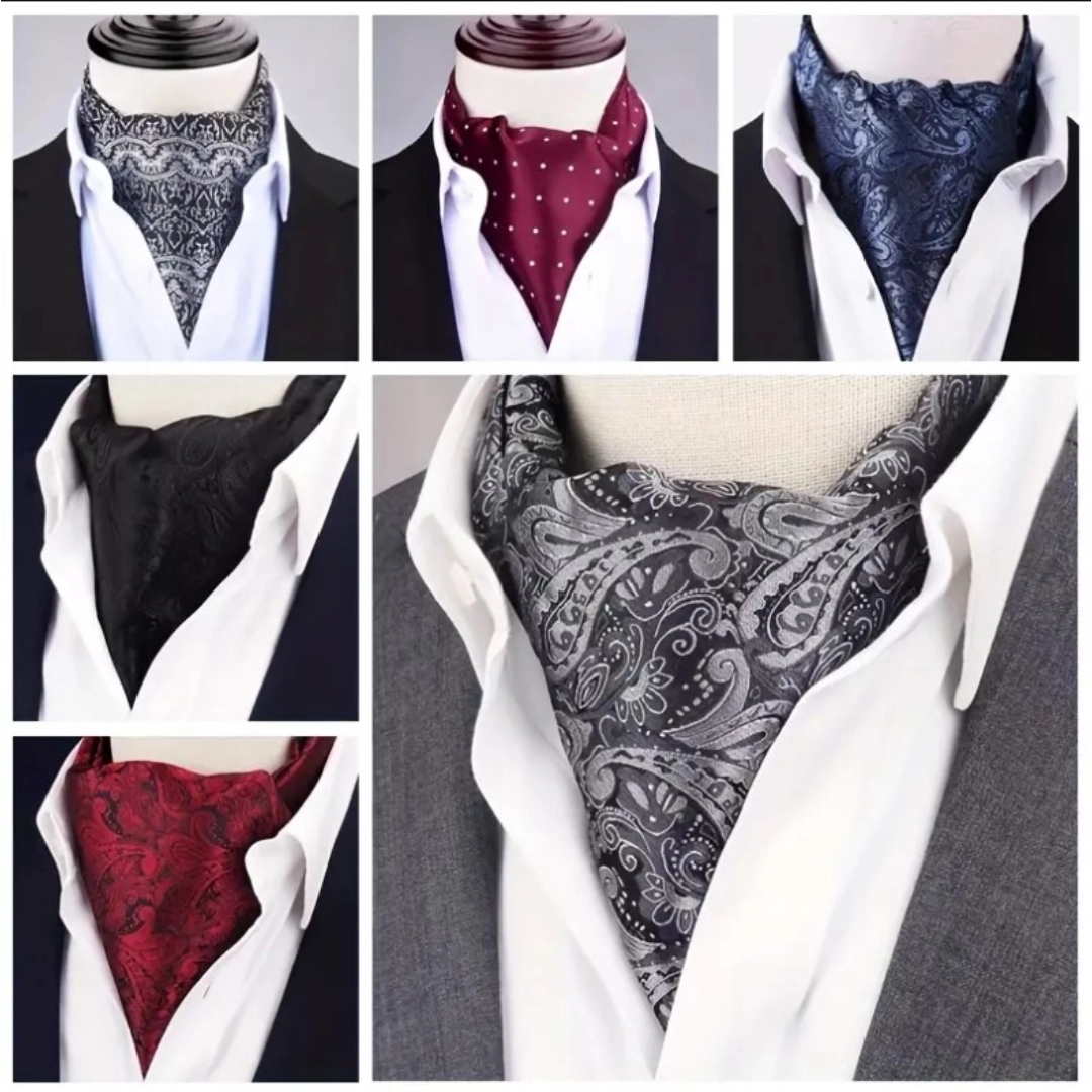 (1Pcs) Men's Neckties Vintage Paisley Wedding Formal Cravat Silk Ascot ...