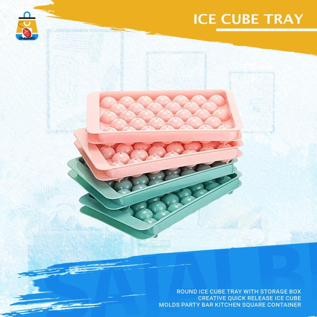 Round Ice Cube Tray With Storage Box Creative Quick Release Ice Cube ...