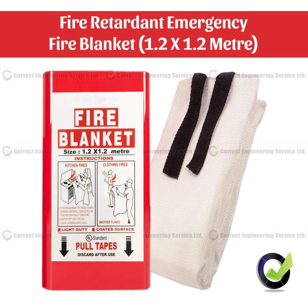 Fire Retardant Blanket (1.2 X 1.2 Metre) Emergency Fiberglass Fire ...