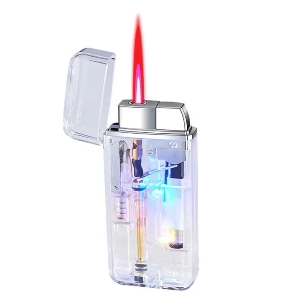 Portable Transparent Slim Model For Lady Smoker Cigar Lighter Flashing ...