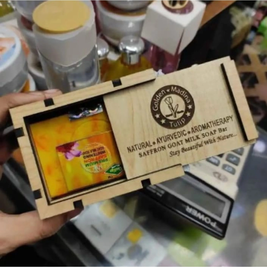 Kashmiri Floosie Saffron Goat Milk Premium Soap Bar Wooden Box Original ...