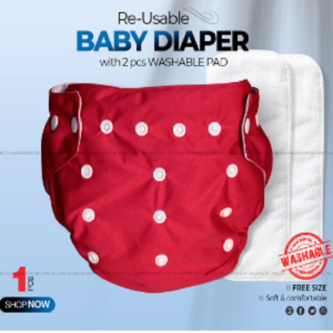 Reusable and Adjustable Baby Cloth Diaper with 1 Inserts pad