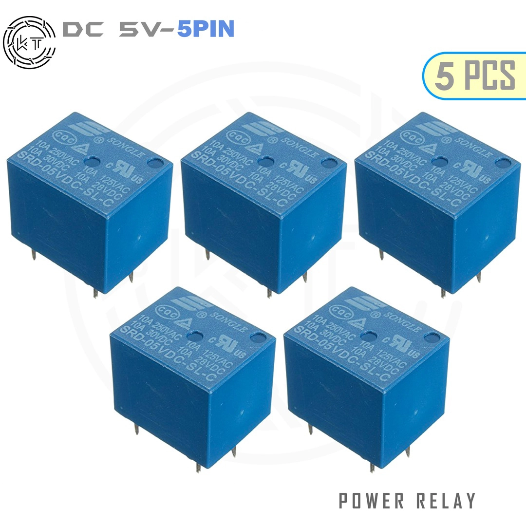 5 Pcs Relay 5V DC 5pin SPDT Power Relay Module for 10A 150/250VAC or ...