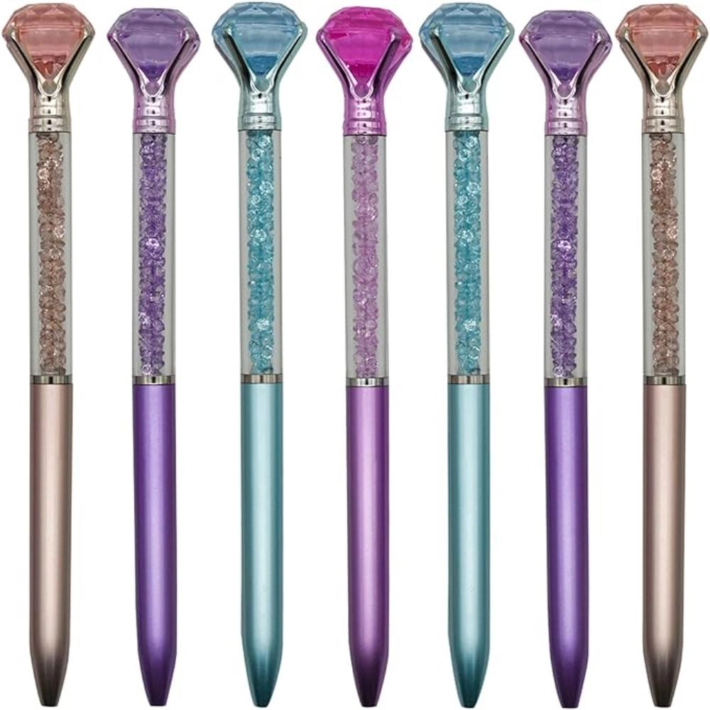 Diamond Rotating Ballpoint Pen Quicksand Rotary Ball Pens Crystal Gem Ballpoinnt 1pes