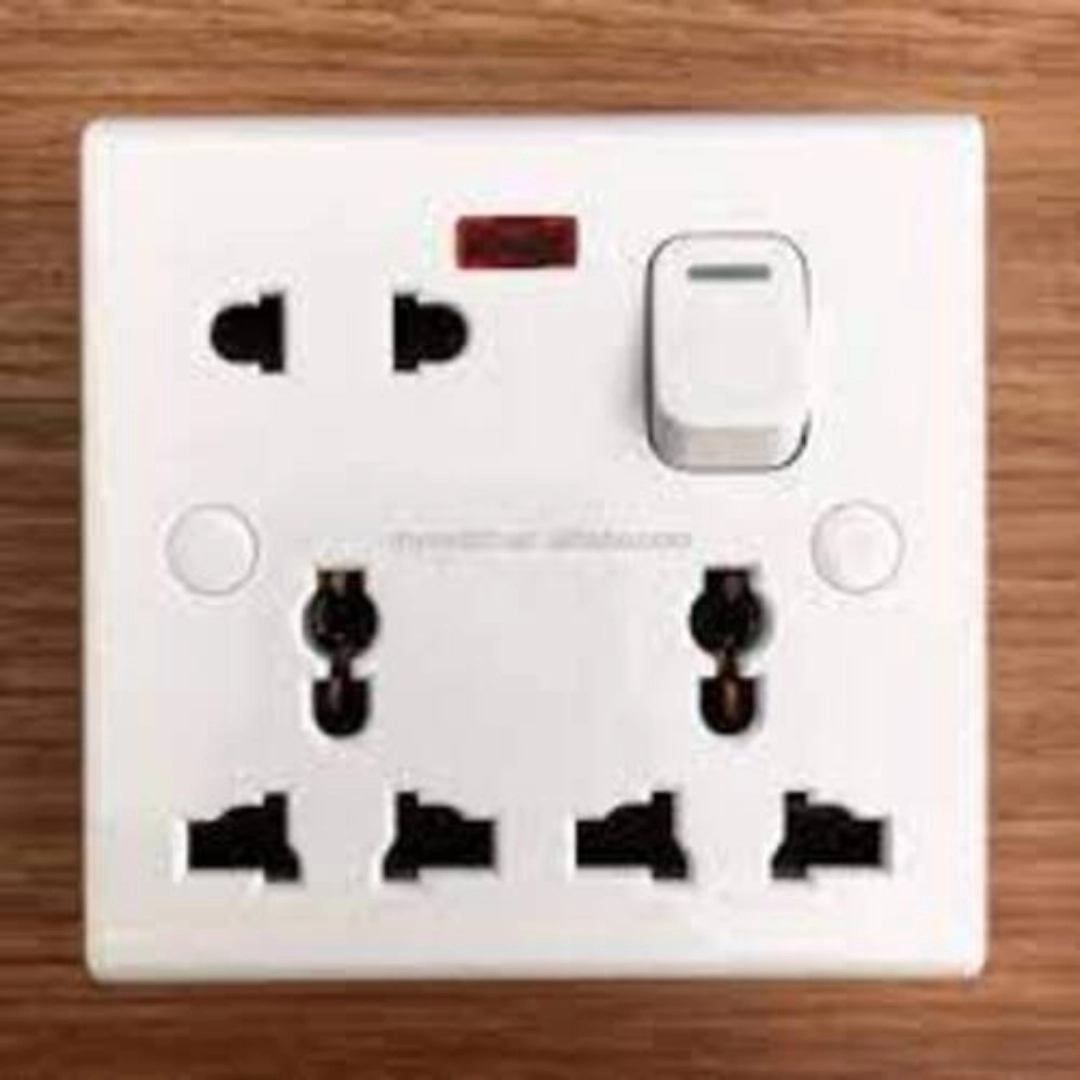 8 Pin Multi Gang Socket Double 3 Pin- 1Piece 2 Pin Multi Function ...