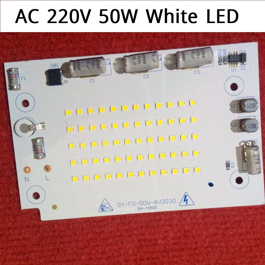 WHITE Color 50W Direct AC 220V GY-FD-50W-6V3030 50W Size 130x85mm COB ...
