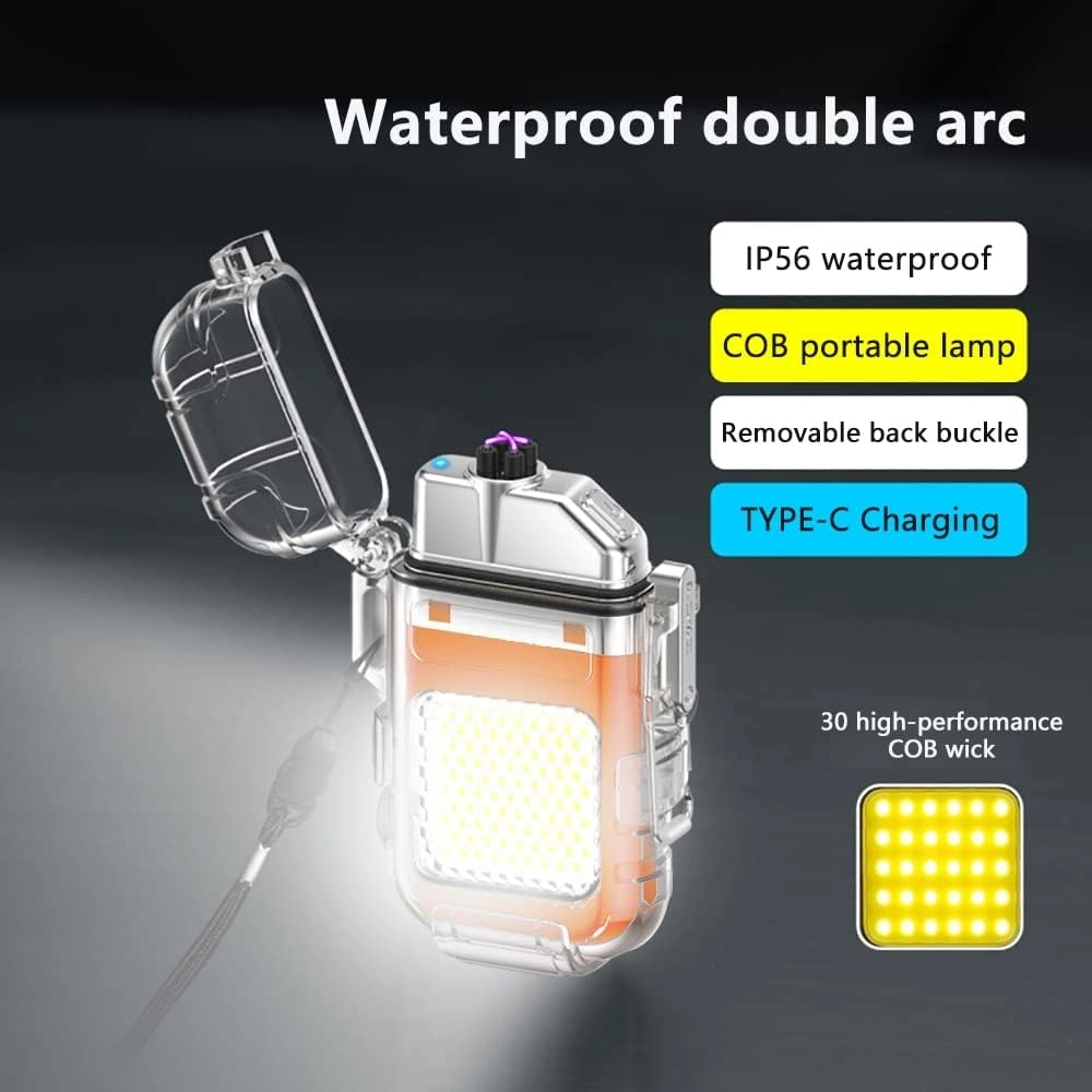 Mini Flashlight Usb Rechargeable Lighter Windproof With Electric Arc ...