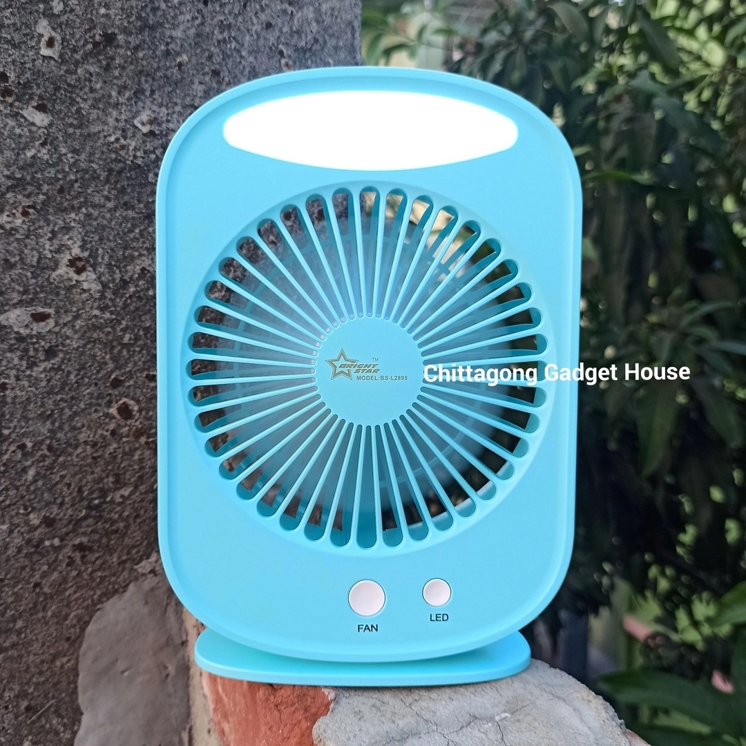 BRIGHT STAR BS-L2895 AC/DC Rechargeable Natural Wind Portable Desk Fan ...
