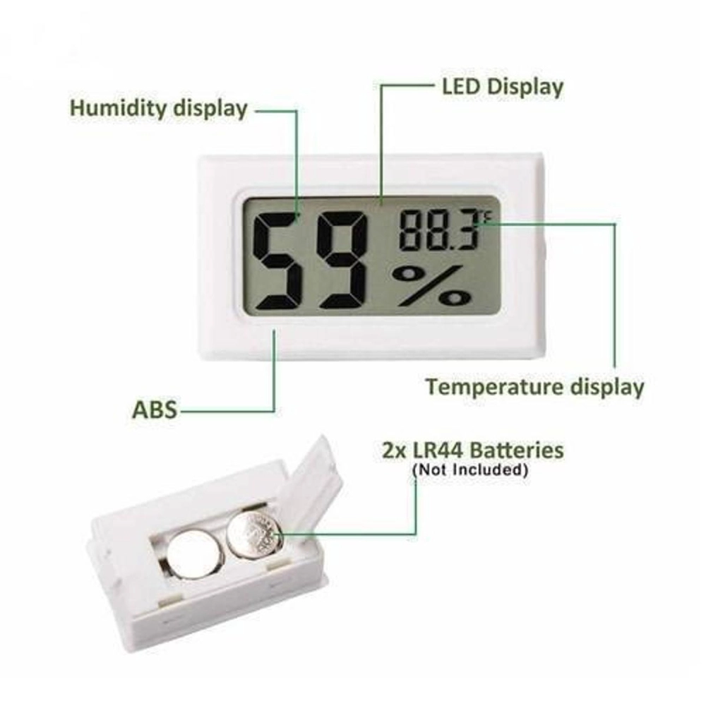 Digital LCD Mini Thermometer Hygrometer Fridge Freezer Temperature ...