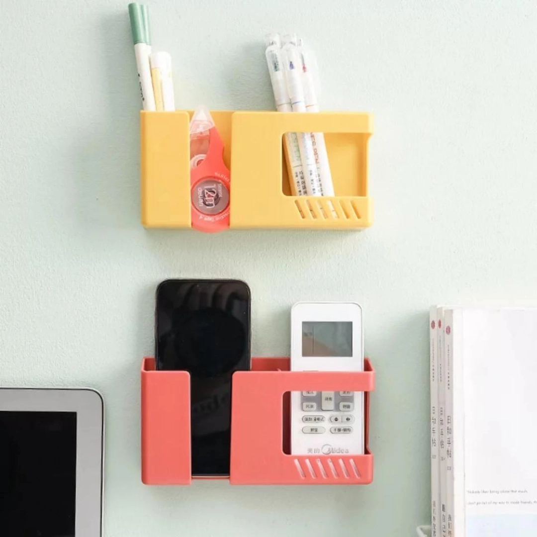 Wall Phone Holder For Phone Mounted Storage Box Remote Control Storage ...