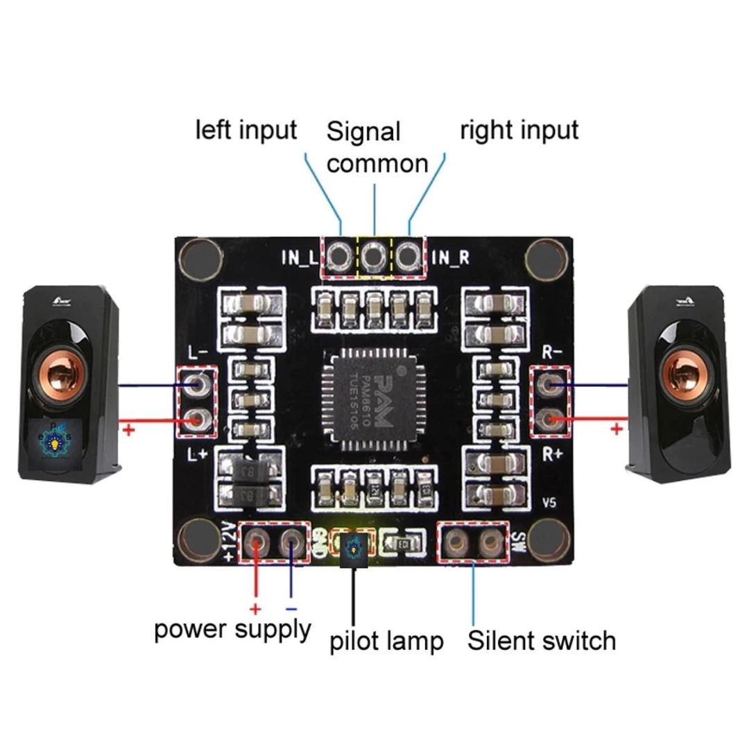 PAM8610 digital power amplifier board 2 x15w dual channel stereo mini ...
