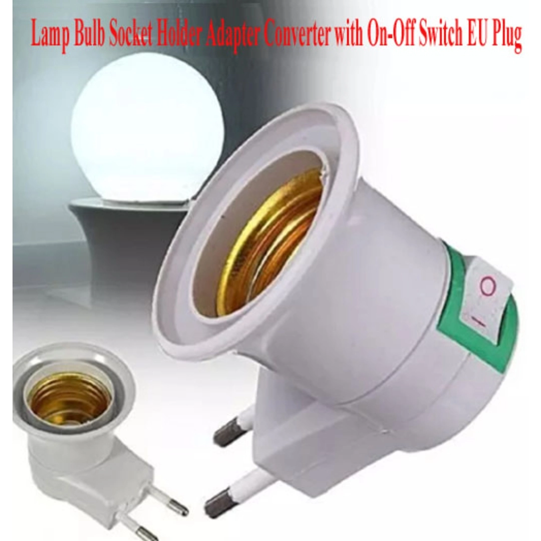 Holder E27 Adapter Converter with On-Off Switch EU Plug, Screw Lamp ...