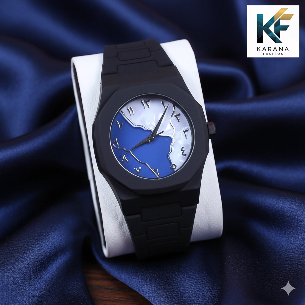The Arabic aura dial analogue Mate black Silicon bell watch for men ...