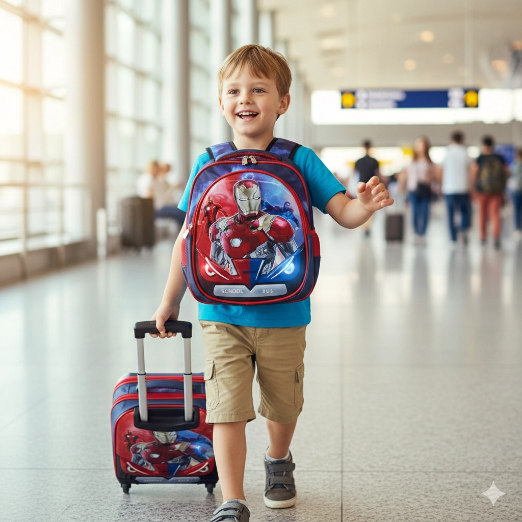 3D Embossed Superhero-Style Kids School Backpack | Hard Shell Cartoon ...