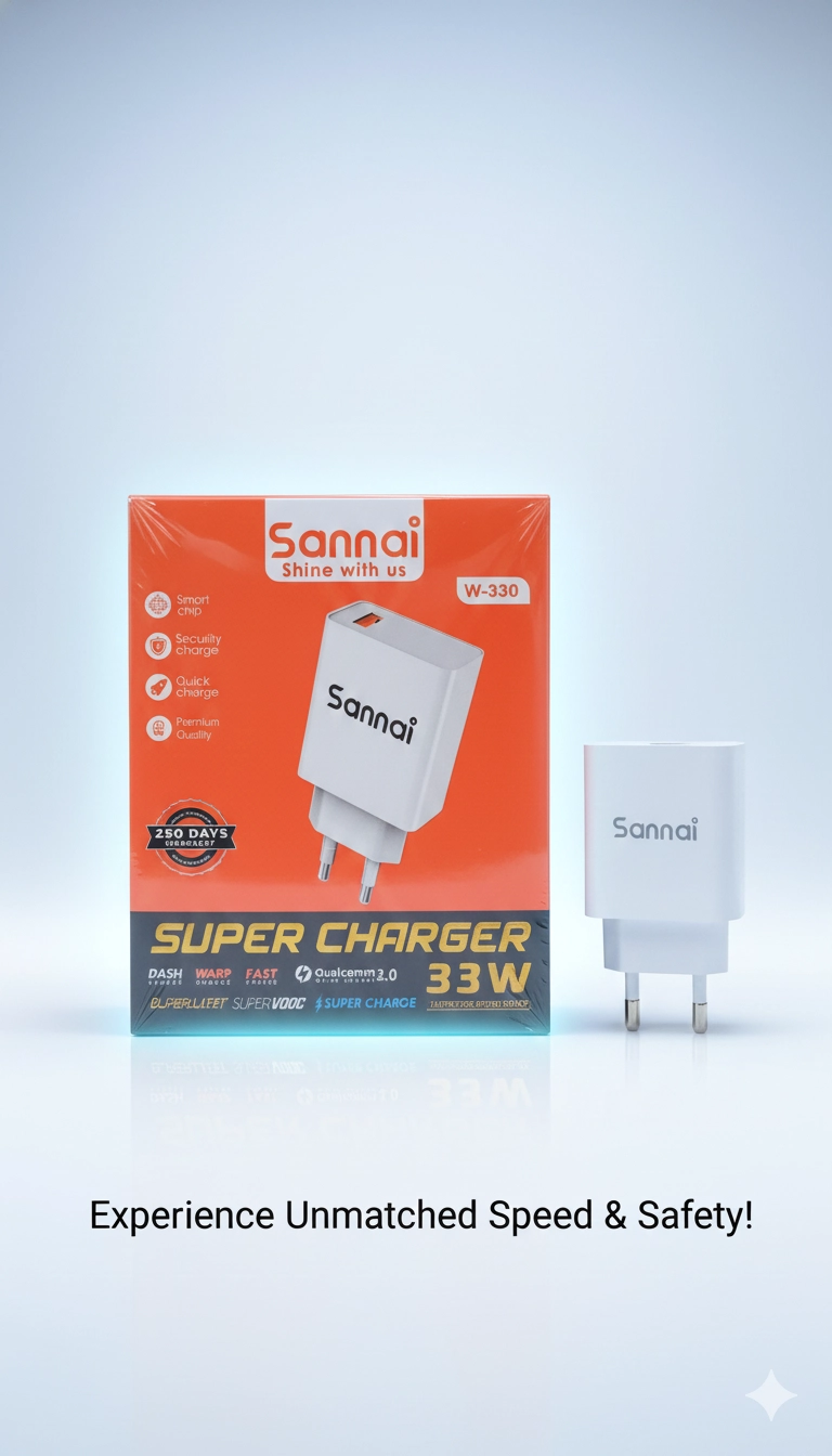 Sannai W-330 33W Super Charger (Fast Charging Wall Adapter)