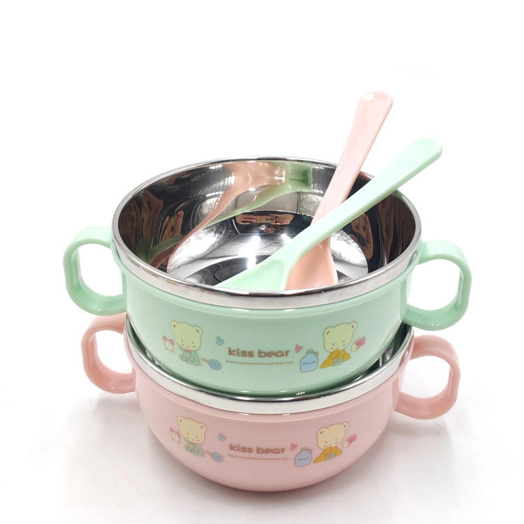 Baby Feeding Bowl with Lids Stainless Steel double-layered Insulated ...