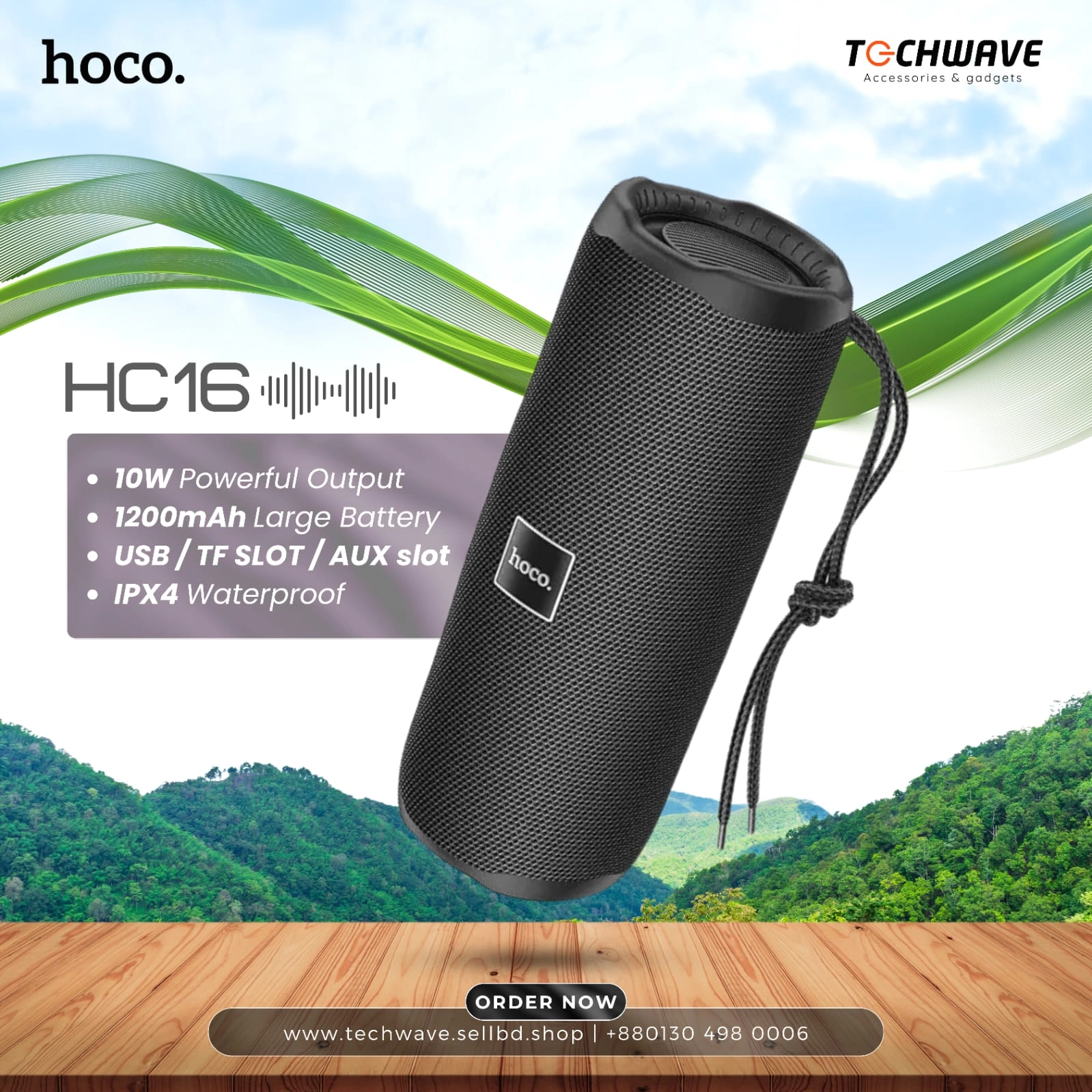 Hoco HC16 Wireless Waterproof Bluetooth Speaker