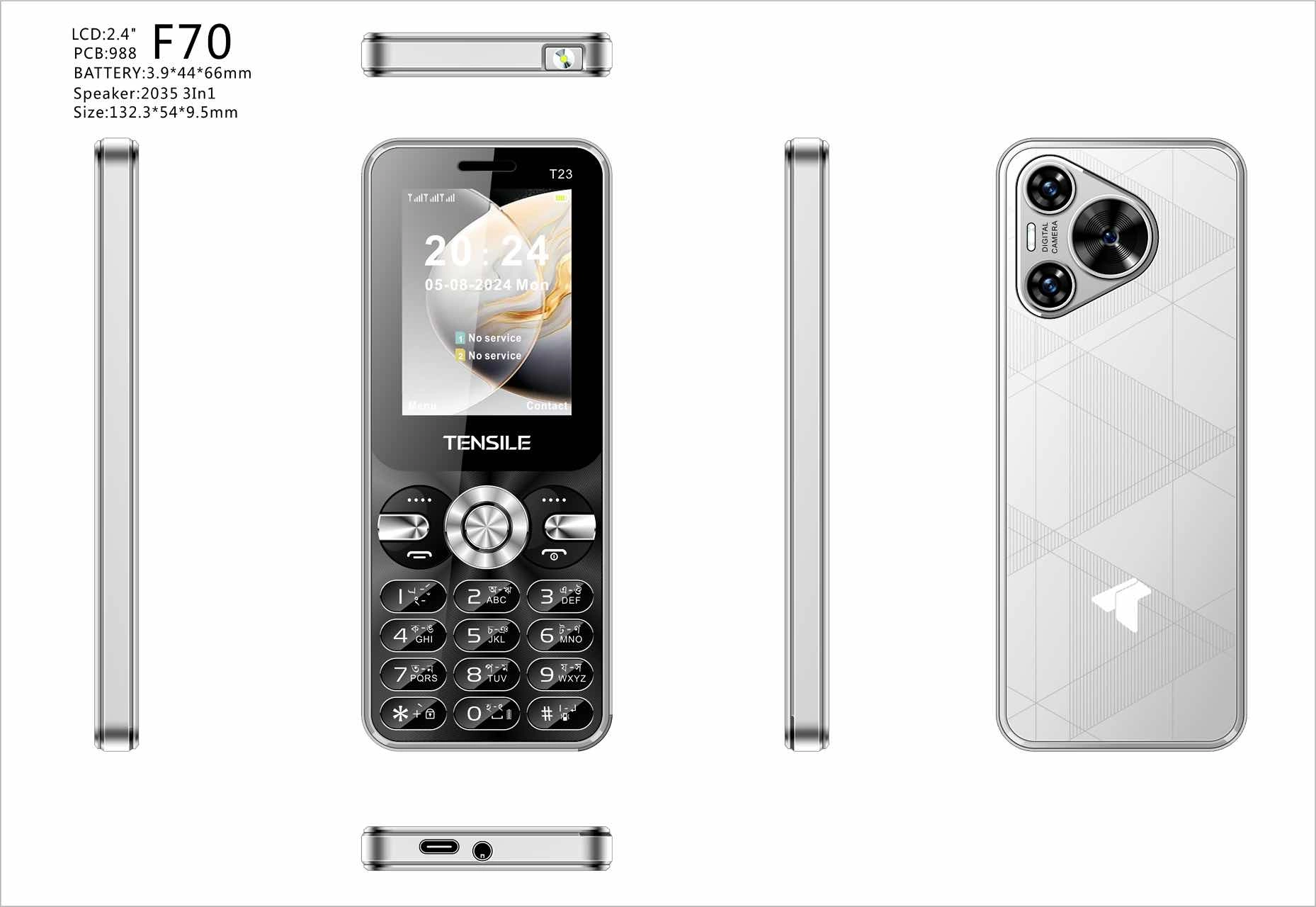 Feature Phone EXTRIME T23, Magic Voice Tensile Mobile, 2.4'' LCD, Slim ...