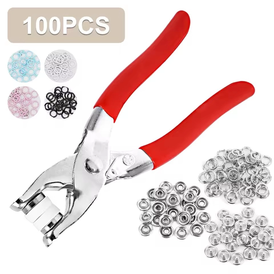 Five-prong Button Installation Tool Snap Tool Kit Metal Snap Ring Belt ...