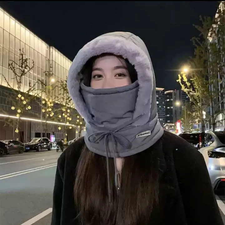 Winter Hooded Scarf | Fleece Lined Hooded Mask | Thermal Balaclava for ...