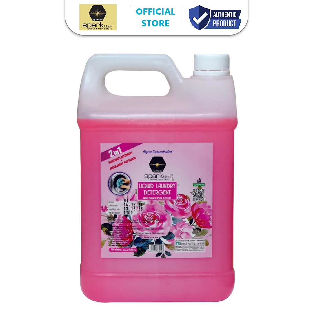 Spark Bliss Pink Liquid Laundry Detergent/Cloth Wash - 5Ltr