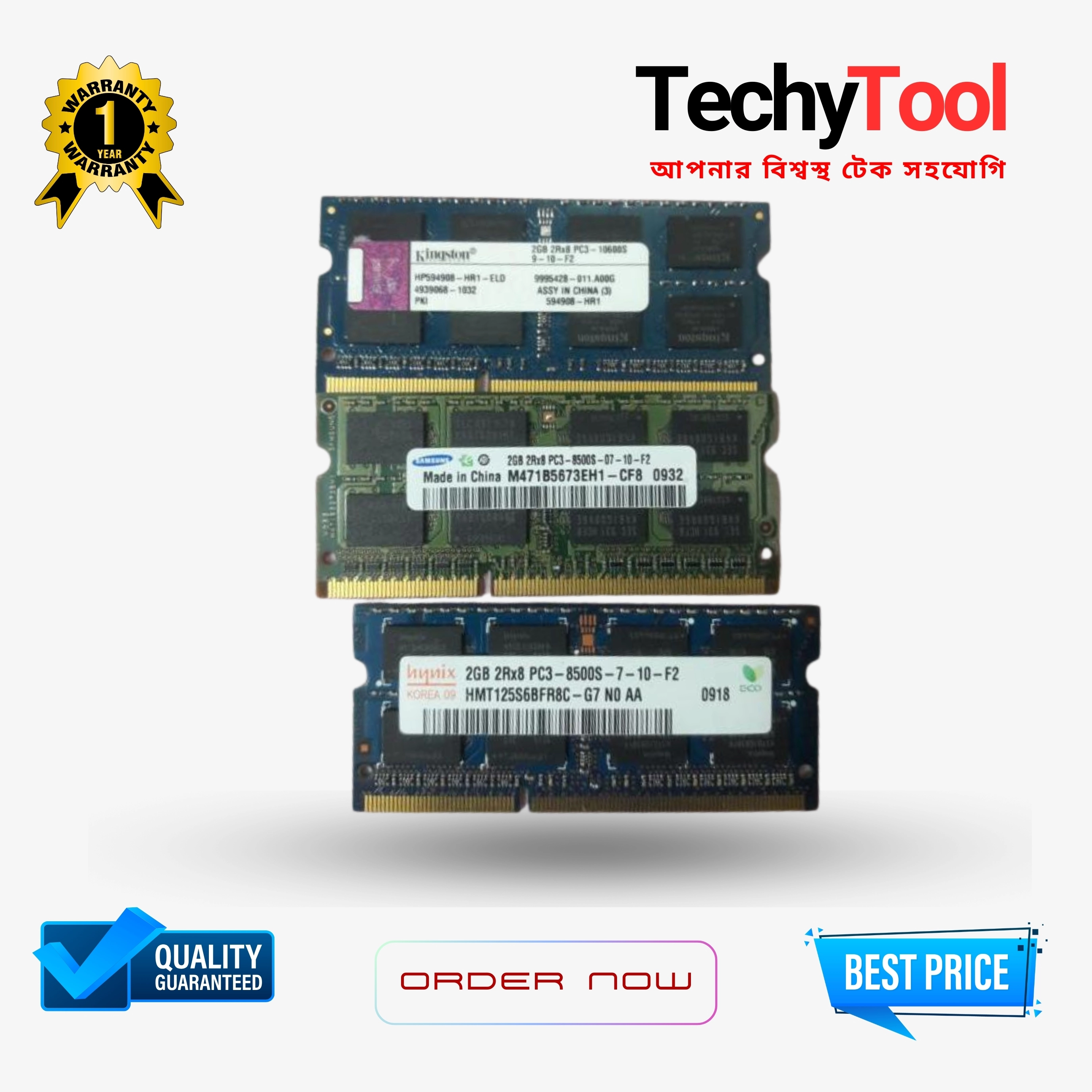 Korean DDR3 4GB Laptop RAM - 1600MHZ PC3L Hynix or M.Tech or Samsung