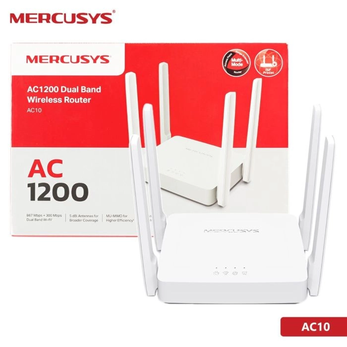 MERCUSYS 4 ANTENNA ( AC10 ) WIRELESS & ETHERNET DUAL-BAND AC1200 MBPS ...