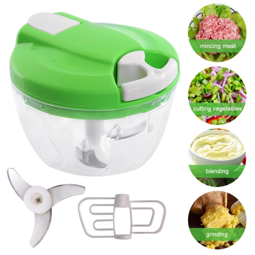 Vegetable Chopper Handy Quick Cutter For Kitchen, 3 Blade Stainless ...
