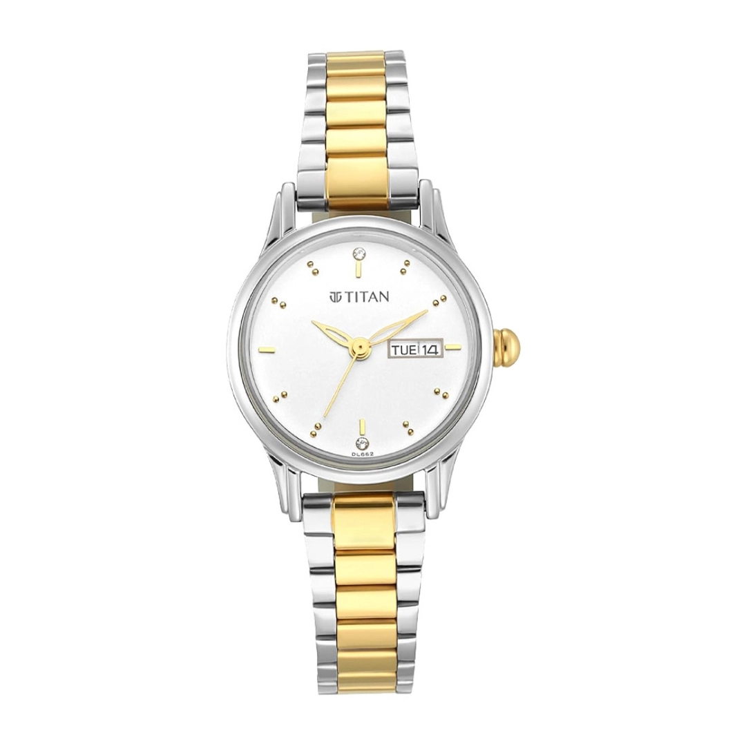 Titan 2656BM01 Lagan Silver Dial Women Watch With Metal Strap