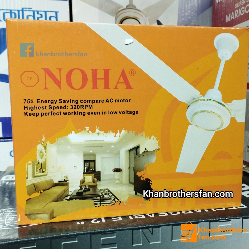 NOHA Dc 56 inch Solar ceiling fan with Regulator, Only 10w-24w. 12v DC