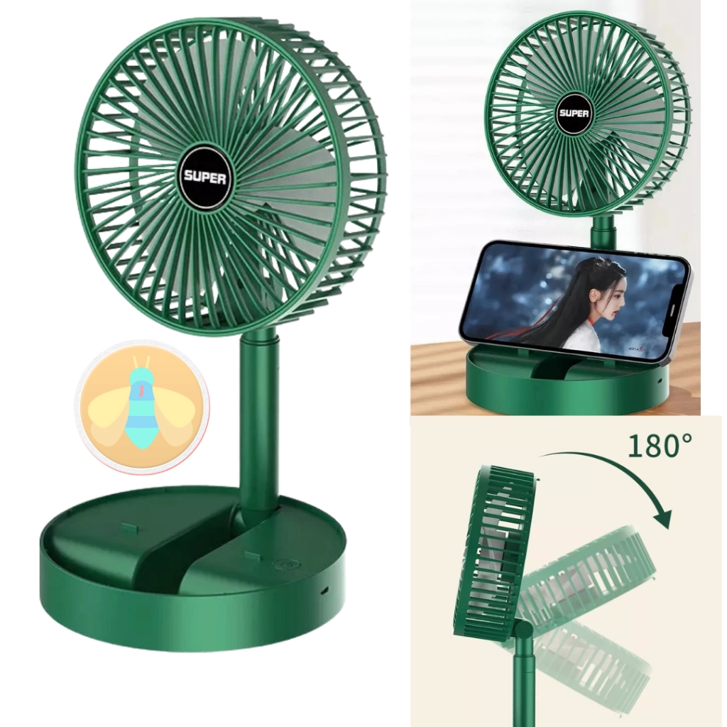 Usb Foldable Rechargeable Telescopic Mini Desktop Air Fan 3 In 1 ...